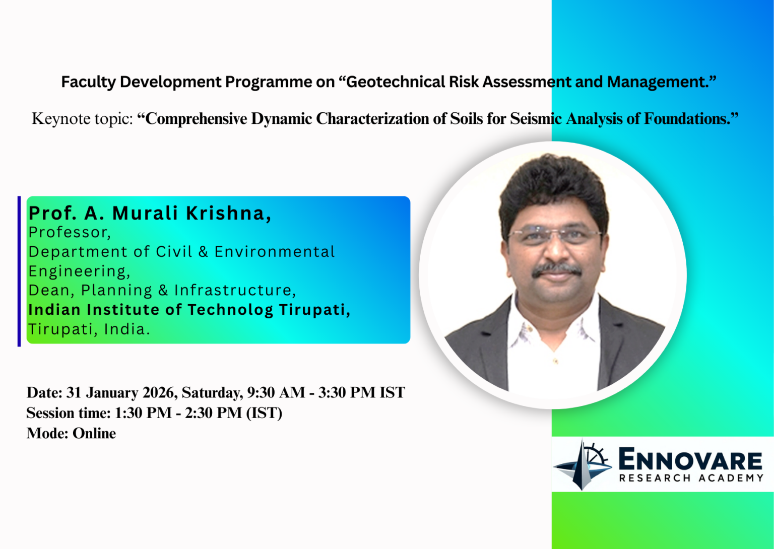 Civil Engineering Speakers – Ennovare Research Academy